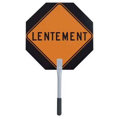 Panneau de signalisation Arrêt / Lentement