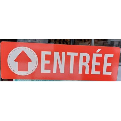 Affiche Auto collante Entré et Sortie avec Fleche 12X10