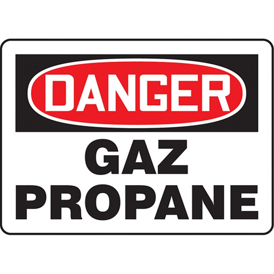 Enseigne d'identification de sécurité - Danger gaz propane